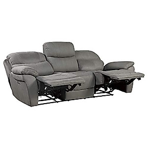 Lexicon Lapointe Wall-Hugger Power Double Reclining Sofa, Gray