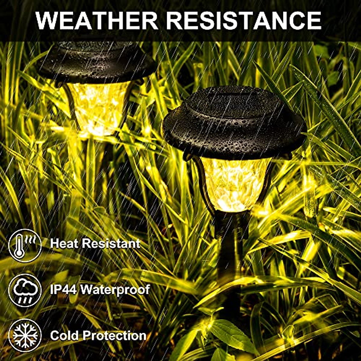 GIGALUMI Solar Garden Lights, 6 Pack Solar Yard Lights, Bright Solar Lights Outdoor Waterproof, Led Solar Pathway Lights Auto On/Off, Landscape Path Lights Solar Powered for Yard, Walkway, Lawn