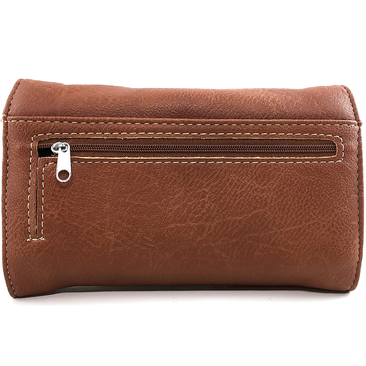 Justin West Embroidery Hummingbird Autumn Floral Design Rhinestone Cross Wristlet Trifold Wallet Attachable Long Strap (Turquoise)