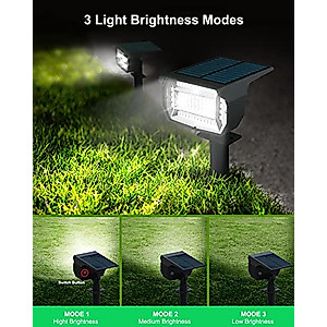 LOTMOS 6 Pack Solar Landscape Spotlights Outdoor, [48 LED/3 Modes] 2-in-1 Solar Spot Lights Outdoor, Auto On/Off IP67 Waterproof Solar Powered Wall Lights for Front Door, Backyard, Garage, Deck…