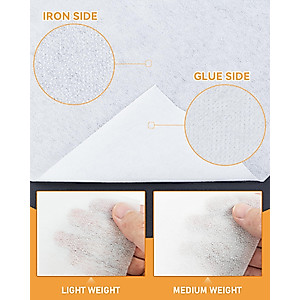 PLANTIONAL Medium Weight White Iron-On Non-Woven Fusible Interfacing: 39 x 72 inch Medium Weight Non-Woven Interfacing Iron On Polyester Single-Sided Interfacing for DIY Crafts Supplies