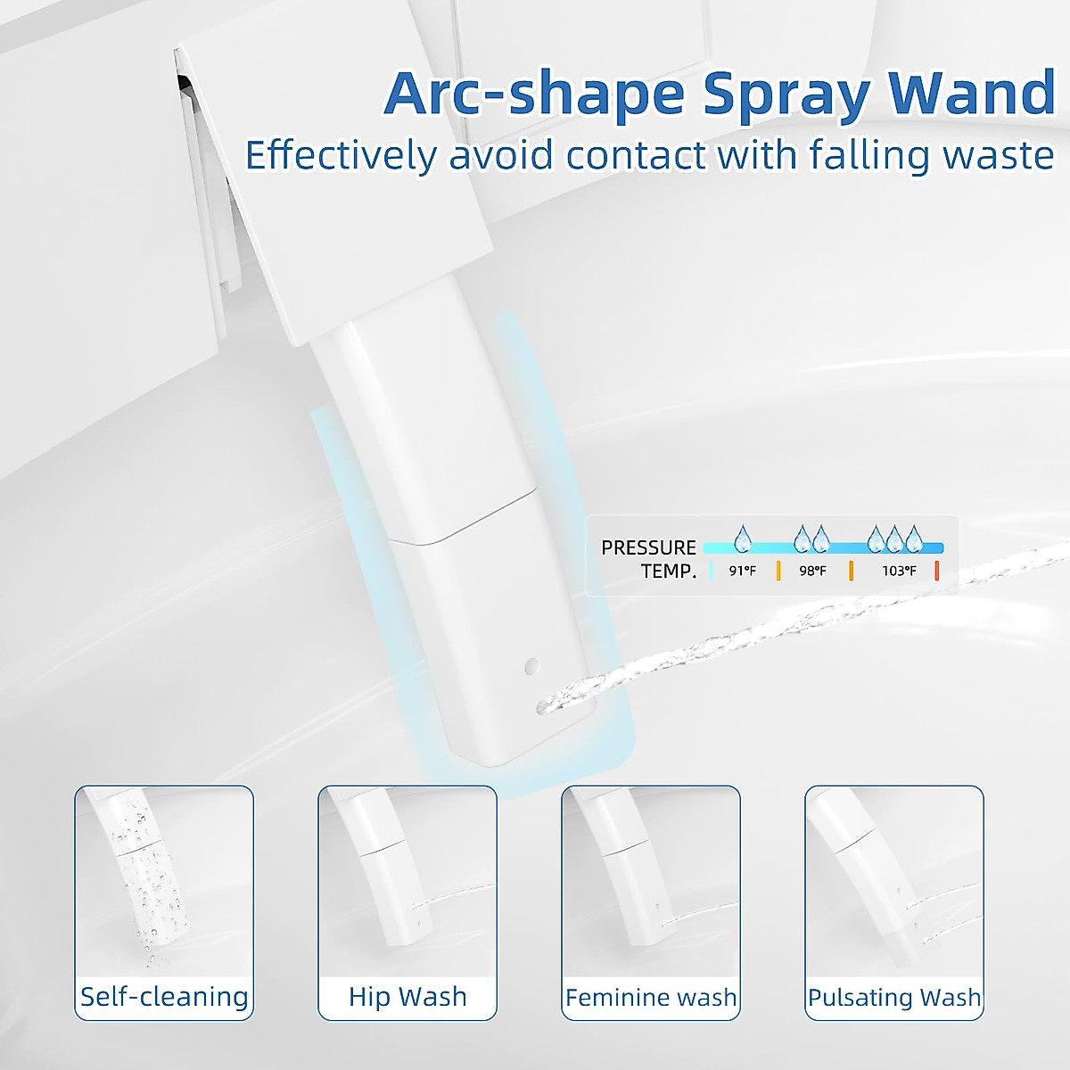 One Piece Bidet Toilet,Smart Toilet for Bathrooms,Modern Elongated Toilet with Foot Sensor Operation,LED Display, Dual Auto Flush, Heated Bidet Seat with Warm Water