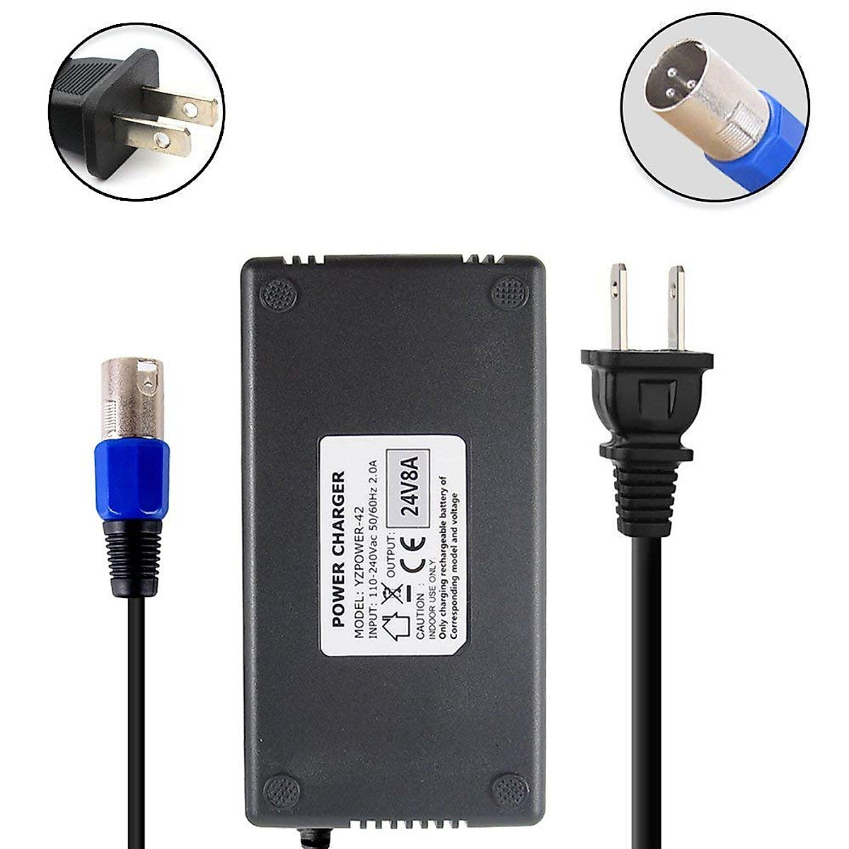 aunstarwei 24V 8A Battery Charger with XLR Connector for EA1065, S150, 1107 614HD, M51, CH5404 Smart