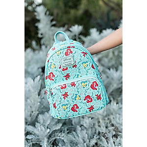 Loungefly x Disney Little Mermaid Ariel, Flounder and Sebastian AOP Backpack