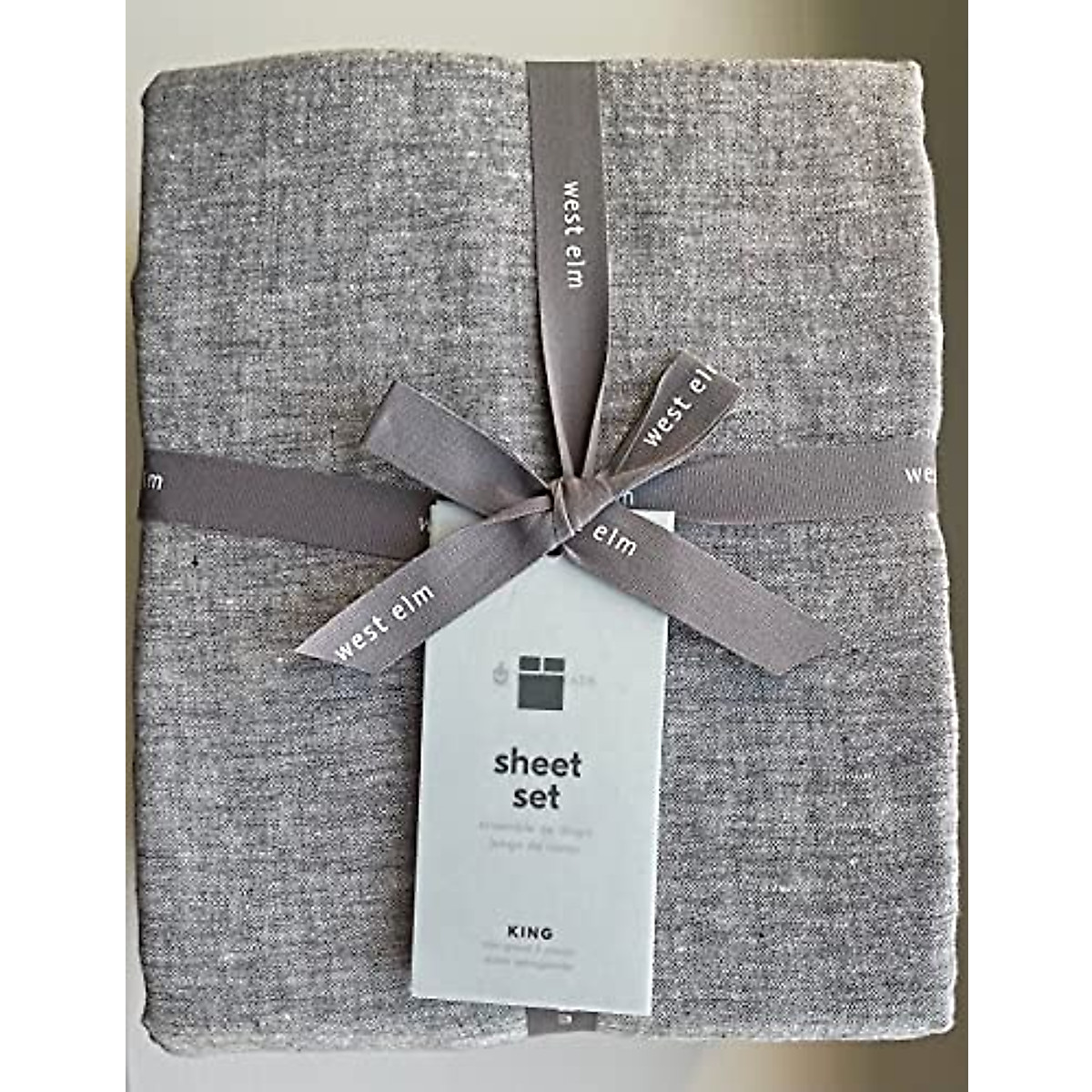 West Elm Belgian Linen Sheet Set~King~*~Slate Melange~*~ Grey