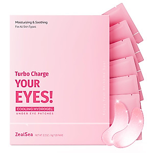 ZealSea 20 Pairs Under Eye Masks for Dark Circles and Puffy Eyes - Hydrating Eye Patches, Gel Eye Patches Eye Bags Treatment for Women - Cling to Eye Moisturizing Lighten Fine Lines