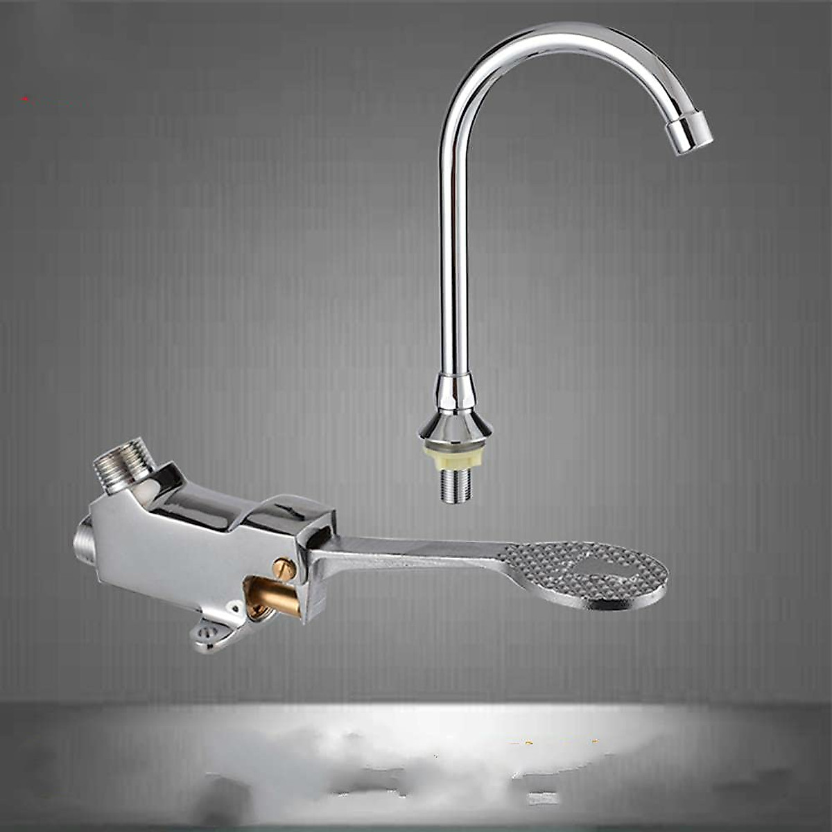 AFUDER Hospital Foot-Operated Faucet Foot On-Off Valve Food Factory Wash Basin Sink Single Cold Laboratory Faucet