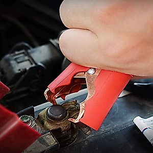 Heyiarbeit 2Pcs 300A Heavy-Duty Insulated Alligator Clips Battery Electrical Test Clips for Car Auto Vehicle Boat, Red and Black