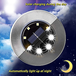 Solar Ground Lights, Solar Lights Outdoor Garden,16Pack Solar Outdoor Lights , Outdoor Solar Disk Lights Waterproof LED in-Ground Lights, Landscape Lights for Pathway, Yard, Deck, Lawn, Patio, Walkway