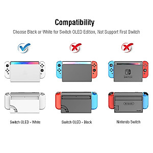 ElecGear Cooling Fan for Nintendo Switch OLED Dock, 3 Speed Replacement Back Cover for Switch New Dock, USB Powered Cooler with LED Lighting