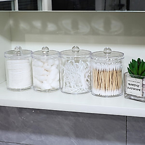 Teenyyou 30 Pcs Clear Plastic Drawer Organizer Set Include 10oz 12oz Cotton Swab Ball Holder 24 Pcs Stackable Desk Drawer Organizer Trays for Makeup