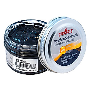 pedag Premium Shoe Cream Polish 851 for Smooth Leather, Made in Germany, Black 00 Color, 50ml/1.7oz
