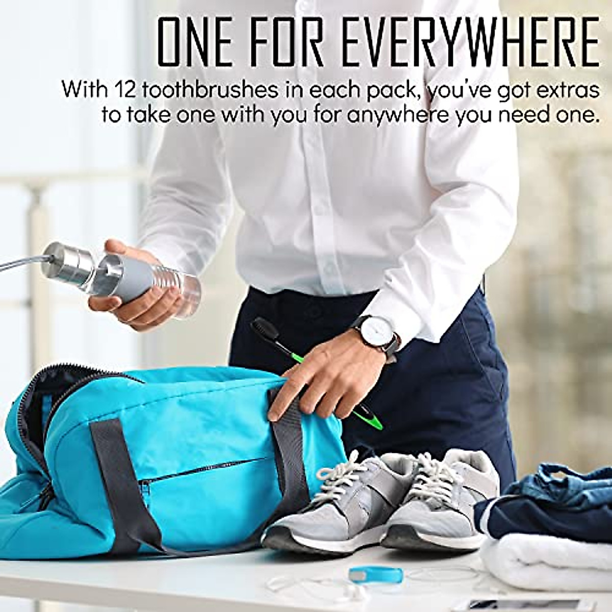 Dental Check 12 Pack Toothbrush, Natural Teeth Whitening Solution, Ultra-Soft Bristles for Dental Care, Angled Bristles for Hard-to-Reach Areas, Clean Away 99% of Plaque & Brighten a Smile (Charcoal)