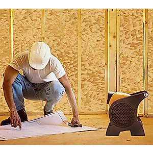 Lasko Pro-Performance High Velocity Utility Fan-Features Pivoting Blower and Built-in Outlets, 1, Yellow 4900