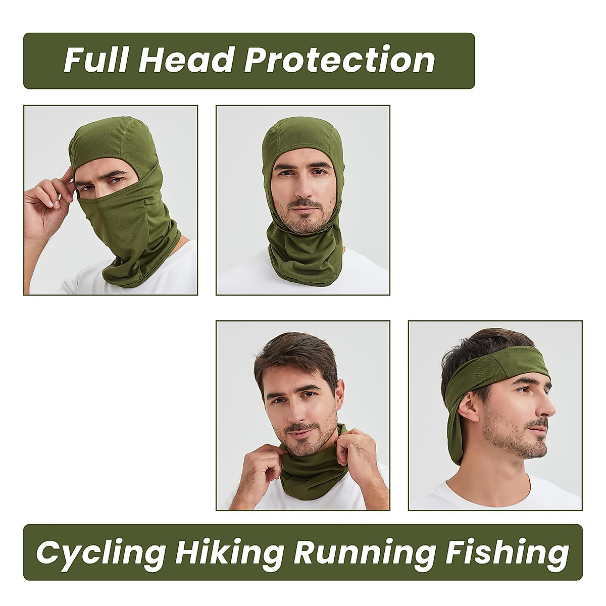 TopTie Breathable Balaclava, Mesh Cooling Full Cover Balaclava for Men Women Cycling Motorcycle Helmet Liner-Black