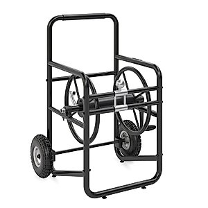 Suncast 200' Pro Hose Reel Cart with Flat-Free Rubber Tires, Outdoor Weather-Resistant Steel Garden Hose Reel Cart, 200' of 5/8" Hose Capacity