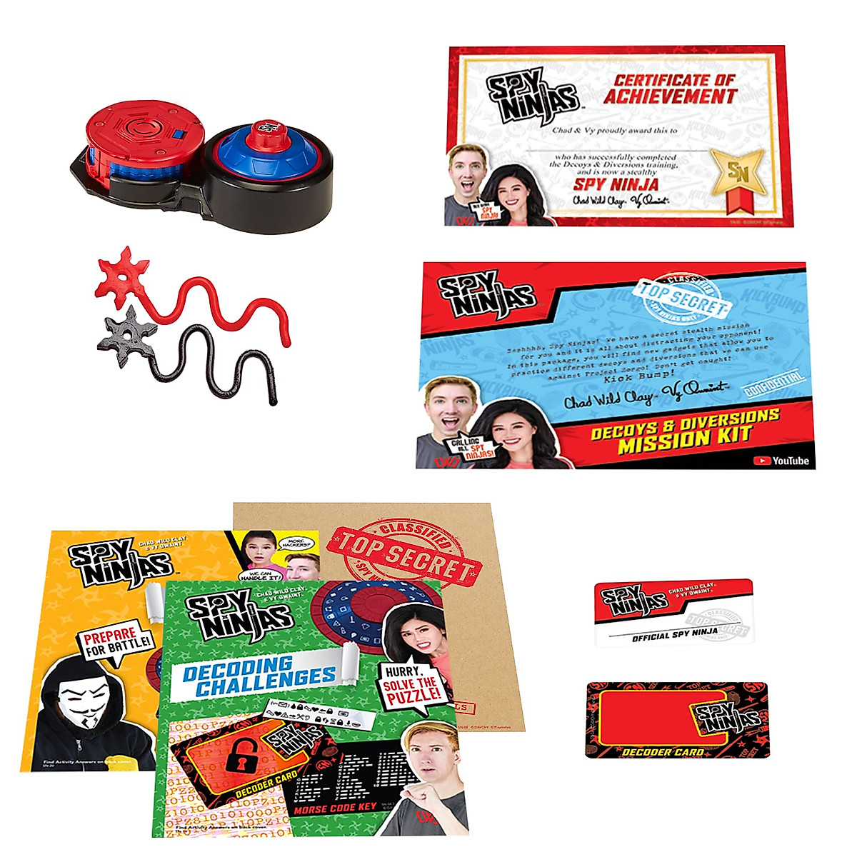 Spy Ninjas 11 Piece Decoys & Diversions Mission Kit by Chad Wild Clay and Vy Qwaint, Multi