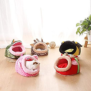 LEFTSTARER Guinea Pig Rat Bed and Hideout for Ferret Hedgehog Sleep and Hide, Hamster Small Pet Animals Supplies Toy Cage Accessories Nest（1-L）