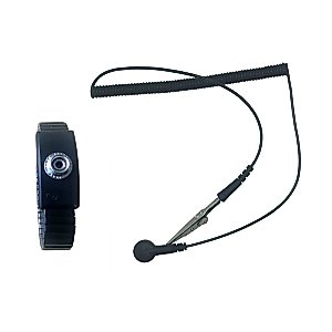 Metal Anti Static Wrist Strap Adjustable Length Silicone ESD Mat Anti -Static Bracelet Computer Electronic IC Repair and Use (Black)