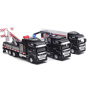 1/65 Alloy Diecast Container Truck Model Toy, Engineering Vehicle for Kids
