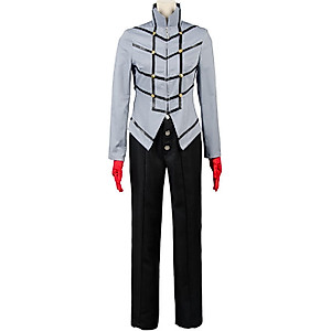 Ya-cos Persona 5 Protagonist Joker Cosplay Costume Coat Suit Jacket Outfit Top Attire Dress Up,Black,Small