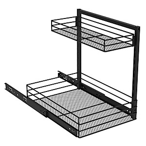 Under Sink Organizer, Pull Out Cabinet Organizer, 2-Tier Under Sink Organizers and Storage