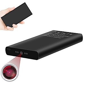 JLRKENG Spy Hidden Camera Power Bank HD 1080P 10000mah Portable Nanny Cam Mini Video Recorder Home Security Camera with Gravity Sensor/Motion Detection/Night