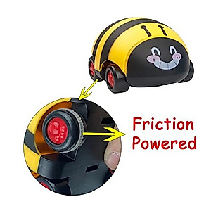 JoFAN 4 Pack Big Ladybird Toy Cars Friction Powered Push Go and Pull Back Cars for Kids Boys Girls Toddlers Easter Basket Stuffers Gifts