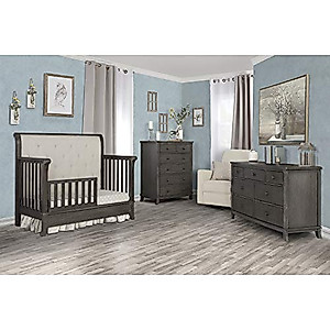 Evolur Signature Amsterdam 5-in-1 Convertible Crib, Smokey Brushed Grey