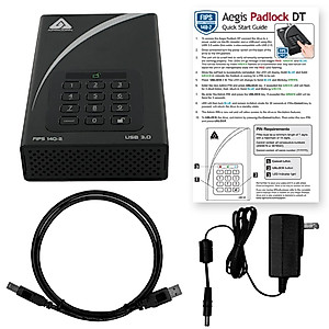 Apricorn 6TB Aegis Desktop Padlock FIPS 140-2 Validated 256-Bit Encrypted Hard Drive (ADT-3PL256F-6000)