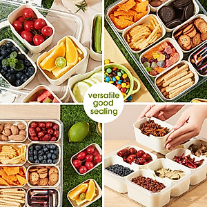 KATOCHUG Snackle Box Container Divided Serving Platters with Lid and Handle Divided Snackle Box for Portable Snack Box Container Tray Perfect for Candy Fruit and Treats