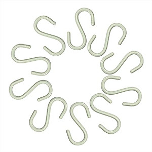 Mini Skater 2.5" Small Plastic S Shaped Hooks, Multifunctional Portable S Shape Hanging Hooks for Hanging Plants, Kitchen, Bathroom Hook Clothes S-Hooks(10Pcs,Light Green)