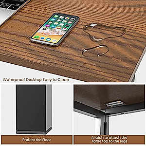 Naspaluro Folding Desk, Folding Computer Desk, No Assembly Home Office Simple Laptop Desk Study Writing Table Foldable Gaming Workstation for Small Space Offices Living Room Bedroom