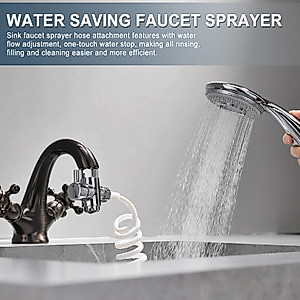 Shower Head Sink Faucet Sprayer for Hair Washing Pet Dog Rinse Baby Shampoo, Hand Held Shower for Bathtub Kitchen Bathroom