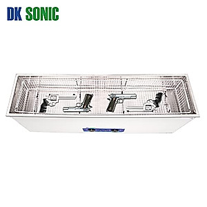 DK SONIC 30L Ultrasonic Gun Cleaner with Timer Basket and Stainless Steel Tank for Rifle,Guns Parts, Bullets,Military Supplies, Brass,Carburetor,Engine Parts(30L, 110V)