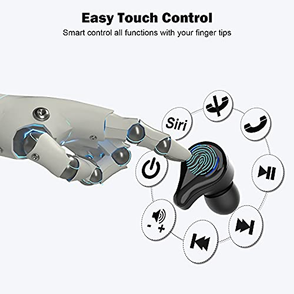 Wireless Earbuds, Bluetooth 5.2 in-Ear Headphones with 100H Playtime Charging Case, IPX5 Waterproof True Wireless Ear Buds,Stereo Sports Earphones with Built-in Mic Compatible with iPhone/Android