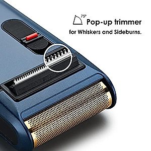 Styleader Retro Electric Razors for Men with Beard Trimmer, Rechargeable Mens Gold Foil Shavers, Strong Power (Blue)