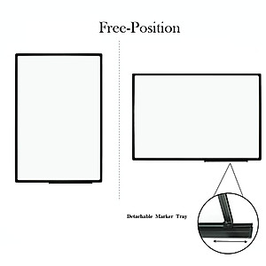 JILoffice Magnetic Whiteboard/White Board, Dry Erase Board 36 x 24 Inch, Black Aluminum Frame Wall Mounted Board for Office Home and School