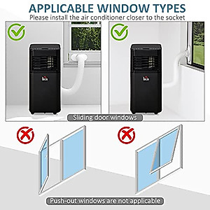HOMCOM 10000 BTU Mobile Portable Air Conditioner for Home Office Cooling, Dehumidifier, Ventilating, Portable AC Unit with Remote, LED Display, 24H Timer, Auto Shut-Down, Black