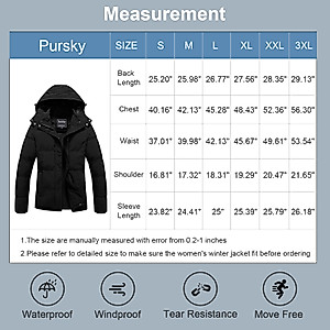 Pursky Women's Teen Lightweight Short Winter Hooded Coat Waterproof Warm Puffer Jacket Parka Black M