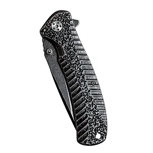 Kershaw Starter Folding Pocket Knife (1301BW); 4Cr14 Steel Blade With Black-Oxide BlackWash Finish, SpeedSafe Assisted, Single-Position Deep Carry Clip; 3.5 oz., 3.5 In. Blade, 7.9 In. Overall Length