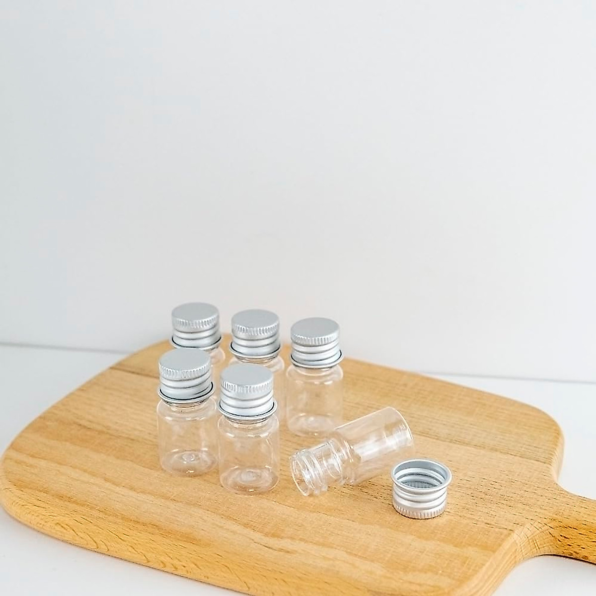 Jarvials 5ml Clear Plastic Bottle With Aluminium Screw Cap Empty Small Plastic Bottle with Screw Cap 100pcs