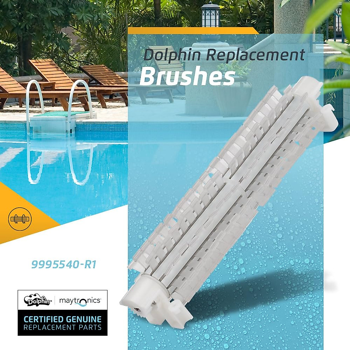 Dolphin Genuine Replacement Part — Clear Center Brush Kit — 9995540-R1