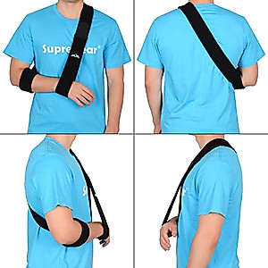 supregear Arm Sling, Adjustable Arm Support Strap, Lightweight Shoulder Immobilizer for Injured Arm Elbow, Broken Collarbone, Torn Rotator Cuff, Dislocation or AC Separation, Left Right, Men Women