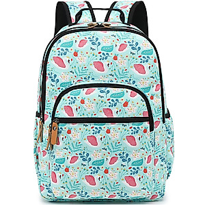 Leaper Water-resistant Cute Swan Laptop Backpack Travel Bag College Backpack Laptop Bag Satchel Water Blue