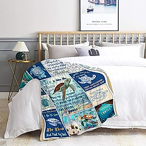 Sea Turtle Blanket Sea Turtle Gifts for Women Throw Blanket,Turtle Gifts for Turtle Lovers,Bed Blanket Cozy Air Conditioning Blanket Plush Blanket for Sofa Car Office,40"x50"-Throw Size for Kids
