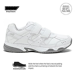 Avia Avi-Union II Strap Non Slip Shoes for Women – Comfort Safety Shoes for Work, Nursing, Restaurants, & Walking – White/Chrome Silver, 7 Wide