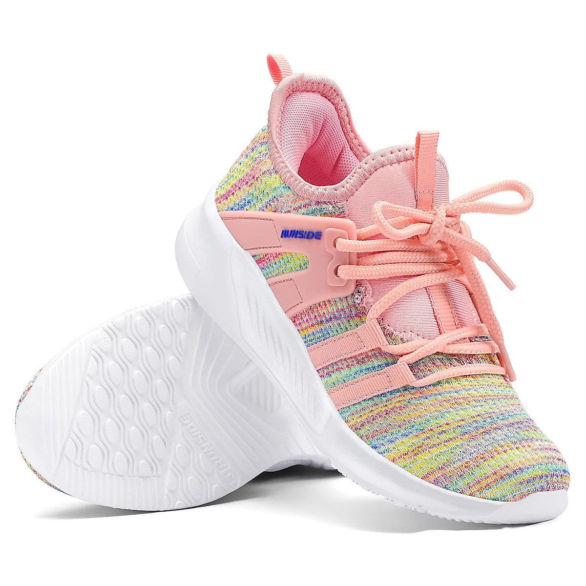 RUNSIDE Girls Tennis Shoes Lightweight Sports Kids Sneakers Lace-up for Running/Walking, Toddler/Little Kid/Big Kid