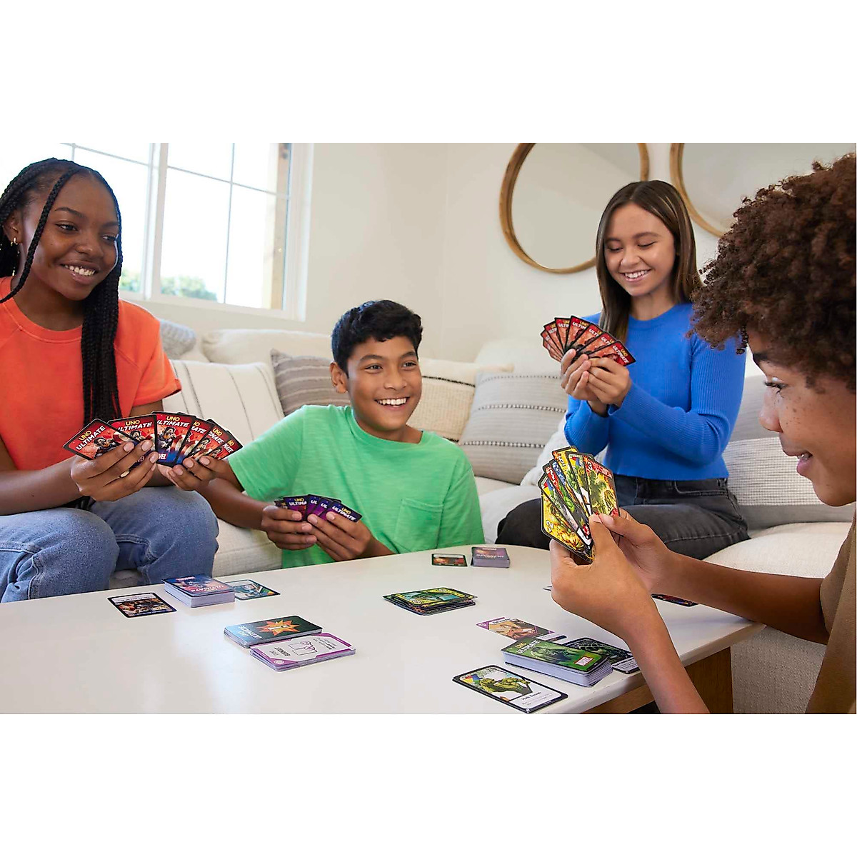 Mattel Games UNO Ultimate Marvel Card Game with 4 Character Decks, 4 Collectible Foil Cards & Special Rules, 2-4 Players, 2nd Edition