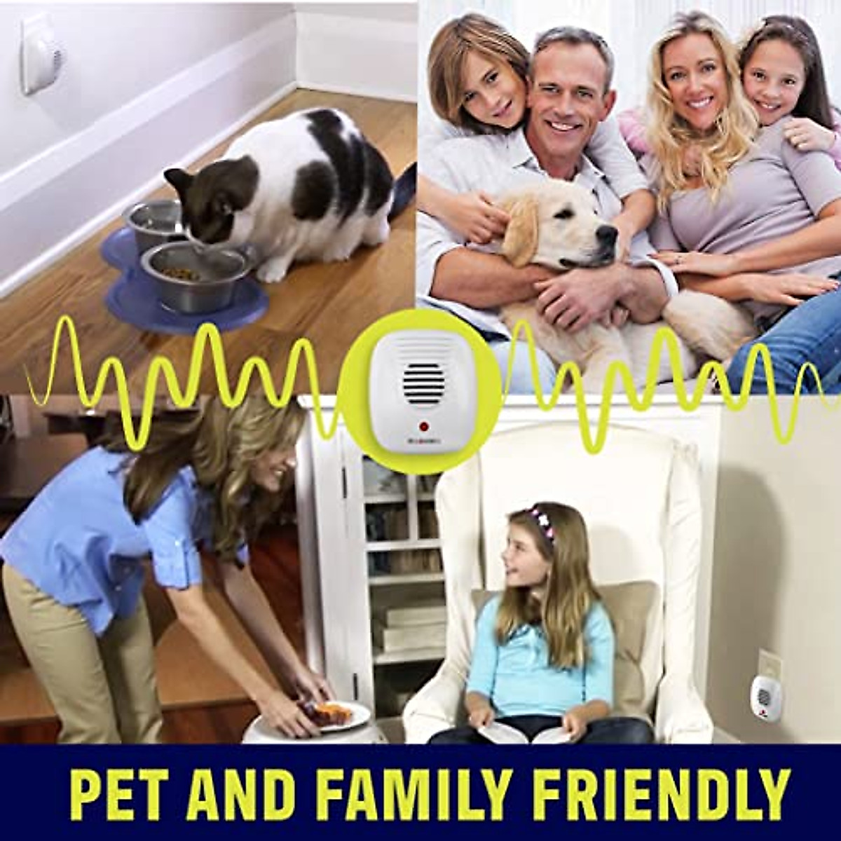 Bell + Howell Ultrasonic Pest Repeller Home Kit (Pack of 4), Ultrasonic Pest Repeller, Pest Repellent for Home, Bedroom, Office, Kitchen, Warehouse, Hotel, Safe for Human and Pet